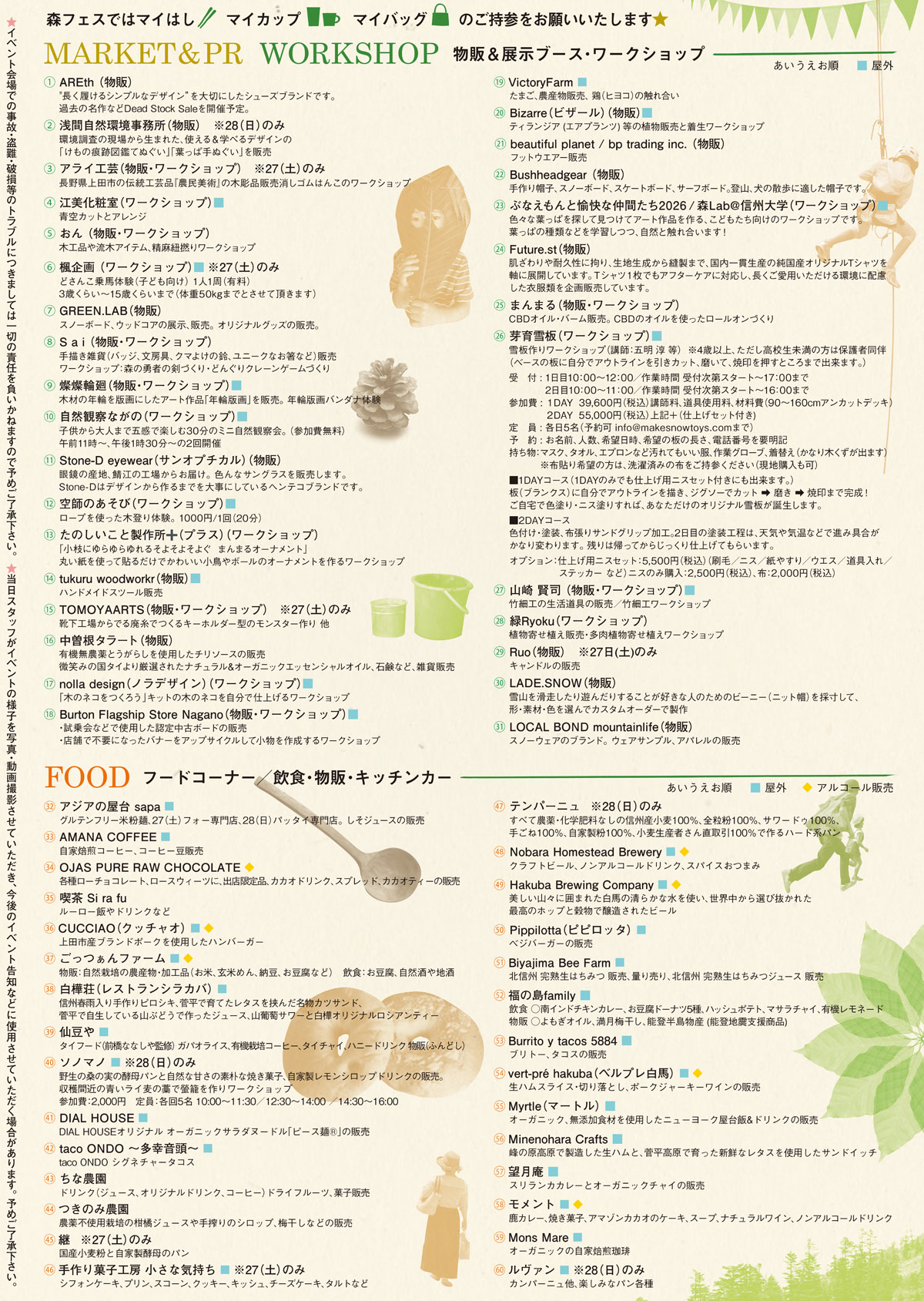 6/27(土)6/28(日)『第14回 信州森フェス！2026』開催！飲食･クラフト･WSなど約60店が集結！音楽ライブやダンス、アート ...